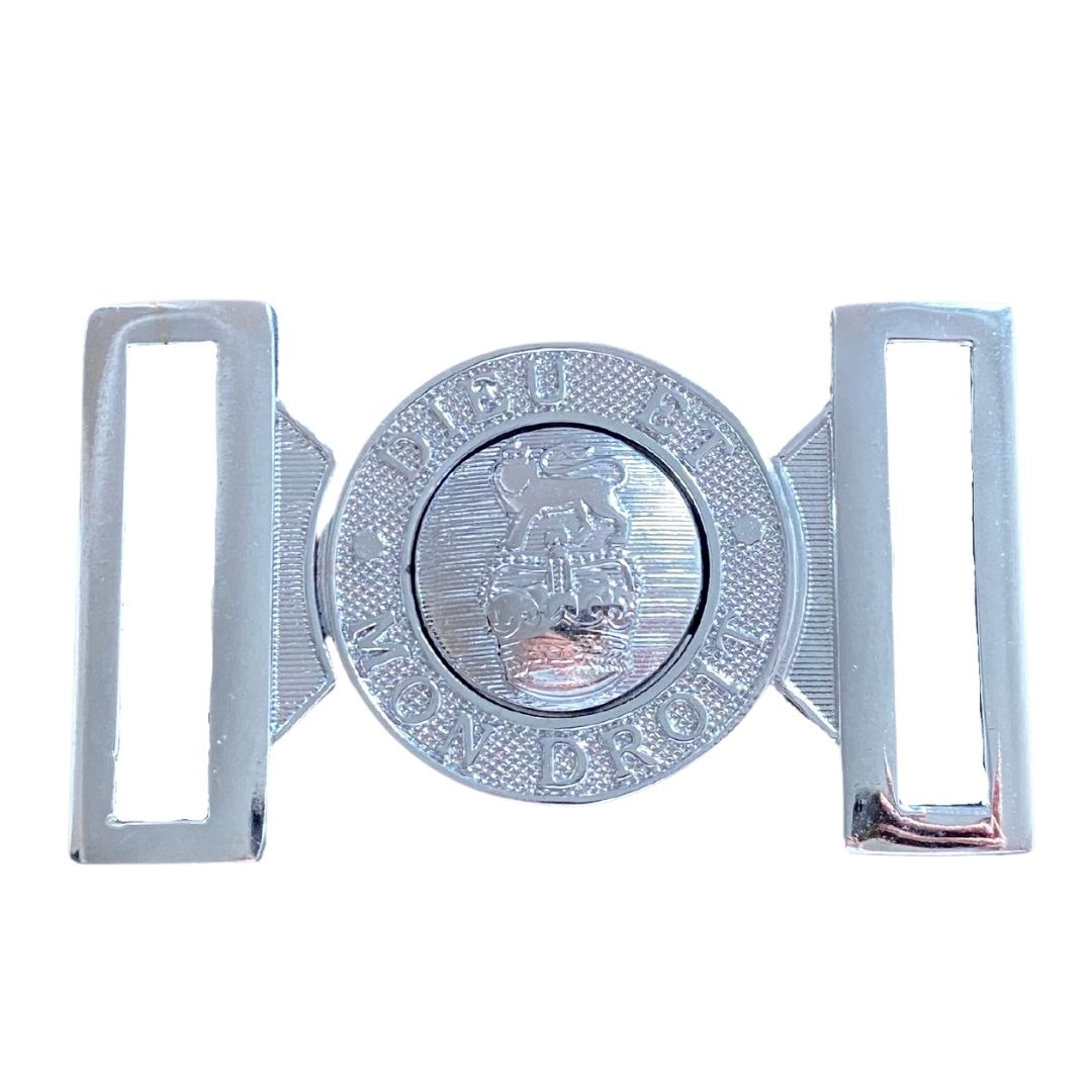 White PVC Parade waist belt fitted with Silver or Gold Buckle – Jim ...